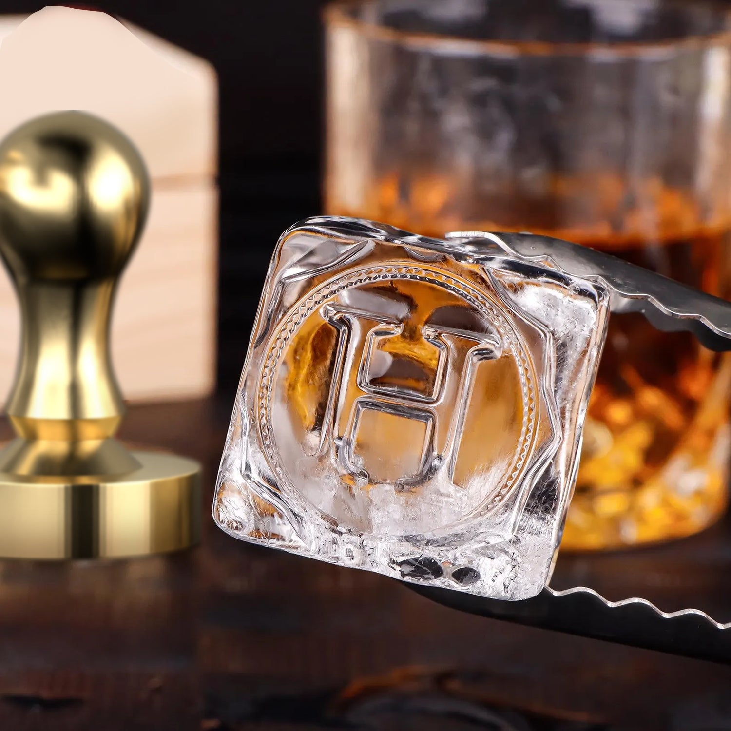 Crown Crest Ice Stamp | Personalized Brass Whiskey Ice Cubes Stamp ...