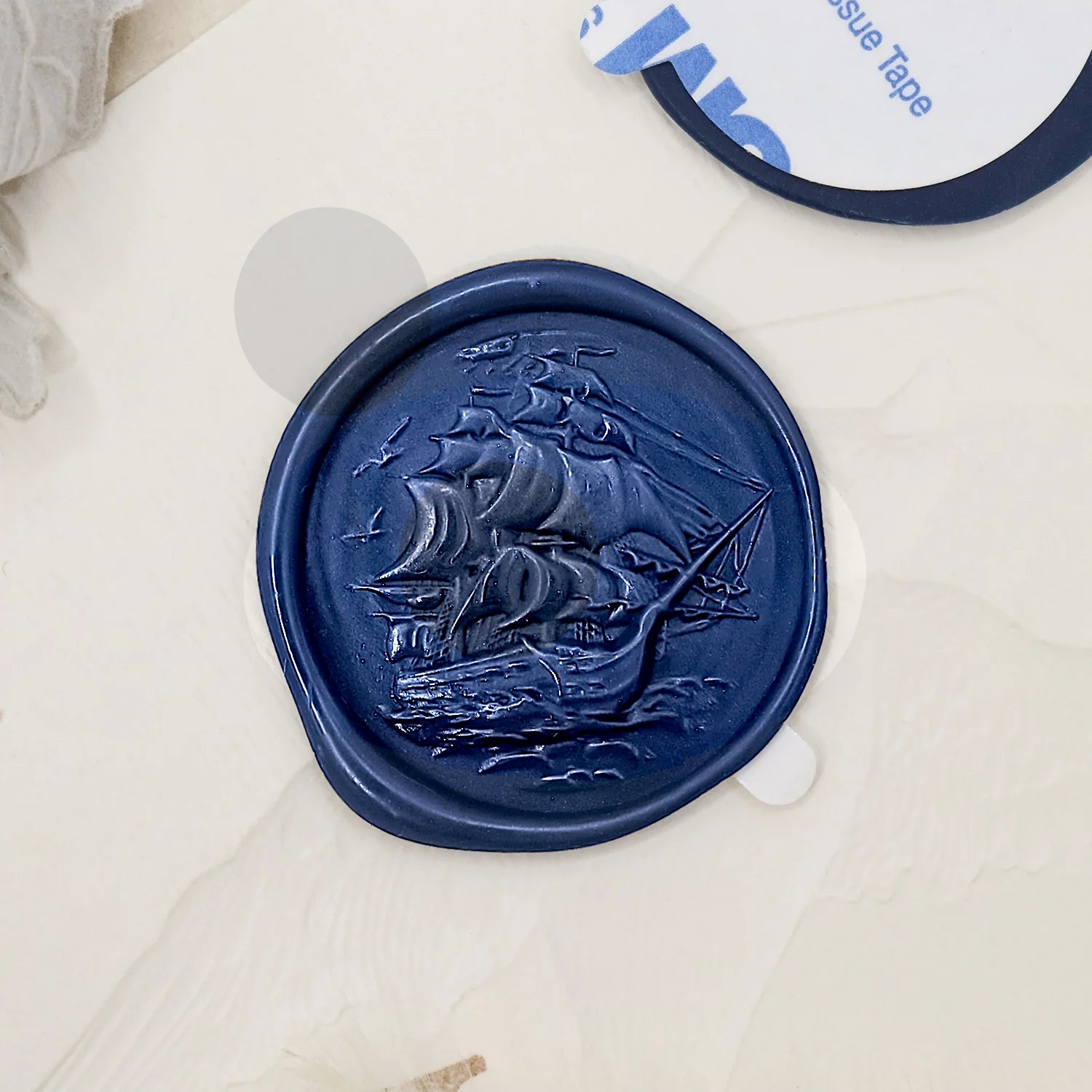 Vintage Sailing Ship Wax Seal Stickers | 3D Relief Self-adhesive ...