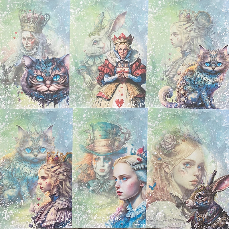 Alice Character Theme Material Paper - 14 Sheets for Crafting and ...