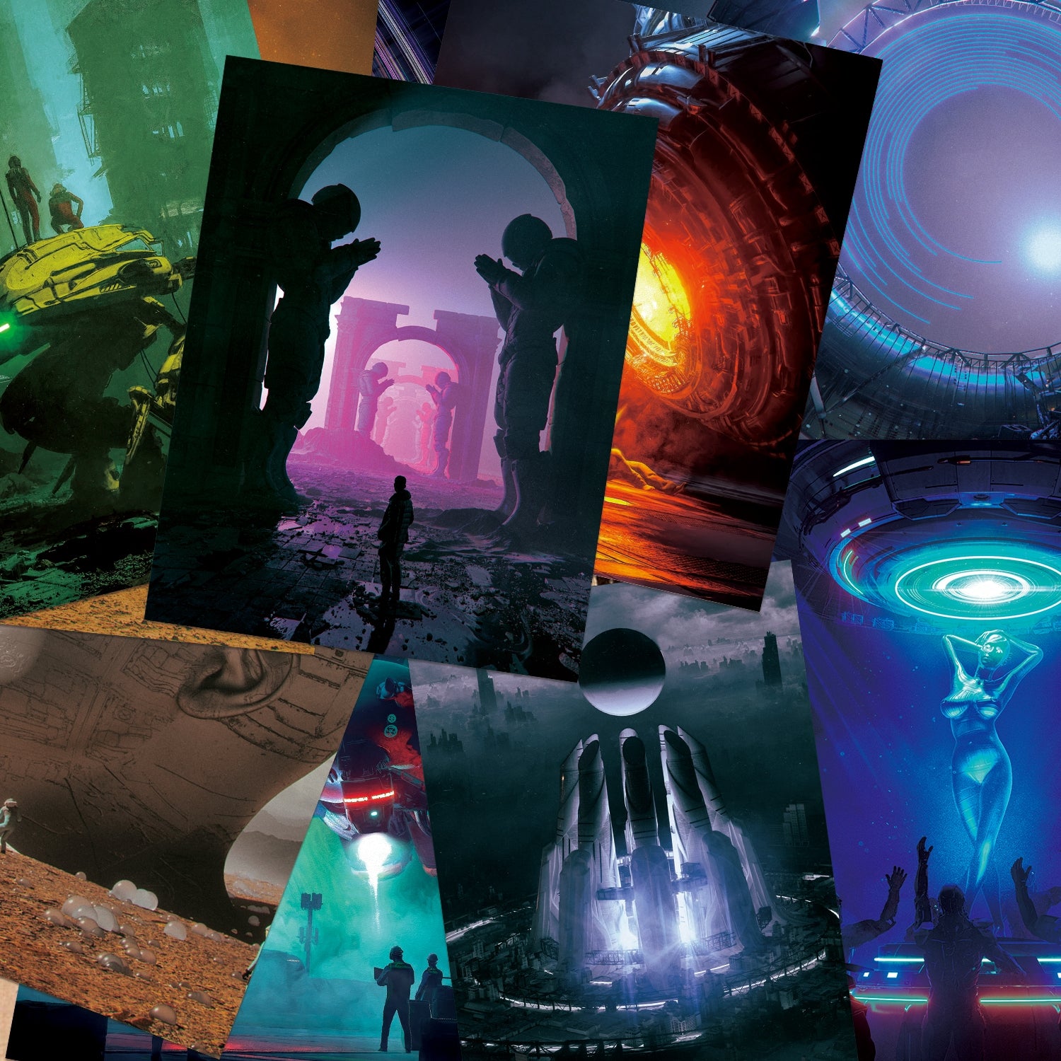 Dark Sci-Fi Alien Realms Scrapbook Paper | Stamprints