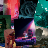 Dark Sci-Fi Alien Realms Scrapbook Paper | Stamprints