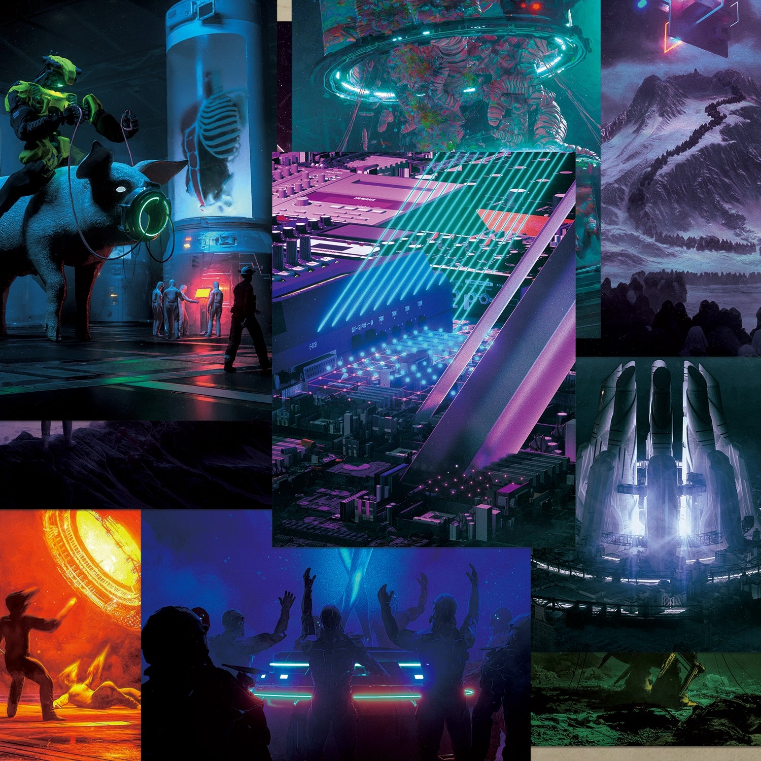 Dark Sci-Fi Alien Realms Scrapbook Paper | Stamprints