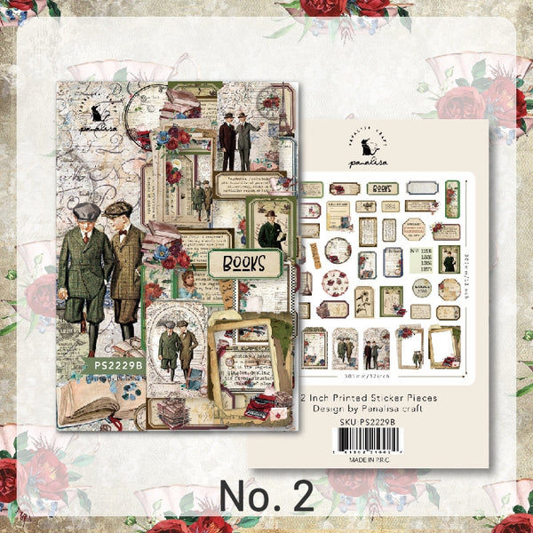 Artistic Retro Characters Self-Adhesive Sticker Pack - Vintage-Inspired ...