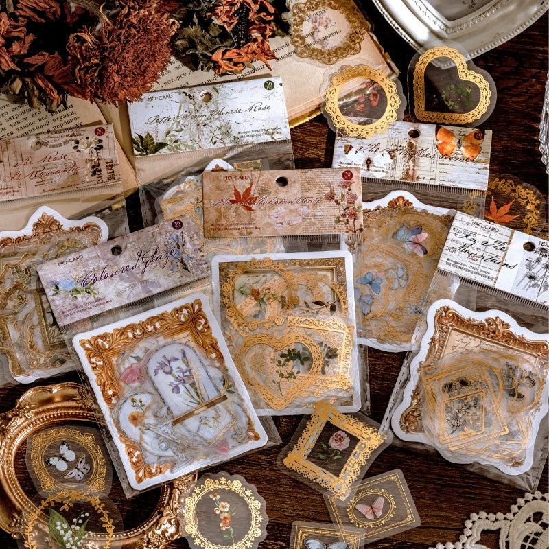Elegant Baroque Frame Hot Stamping Stickers | Lace & Rose Designs ...