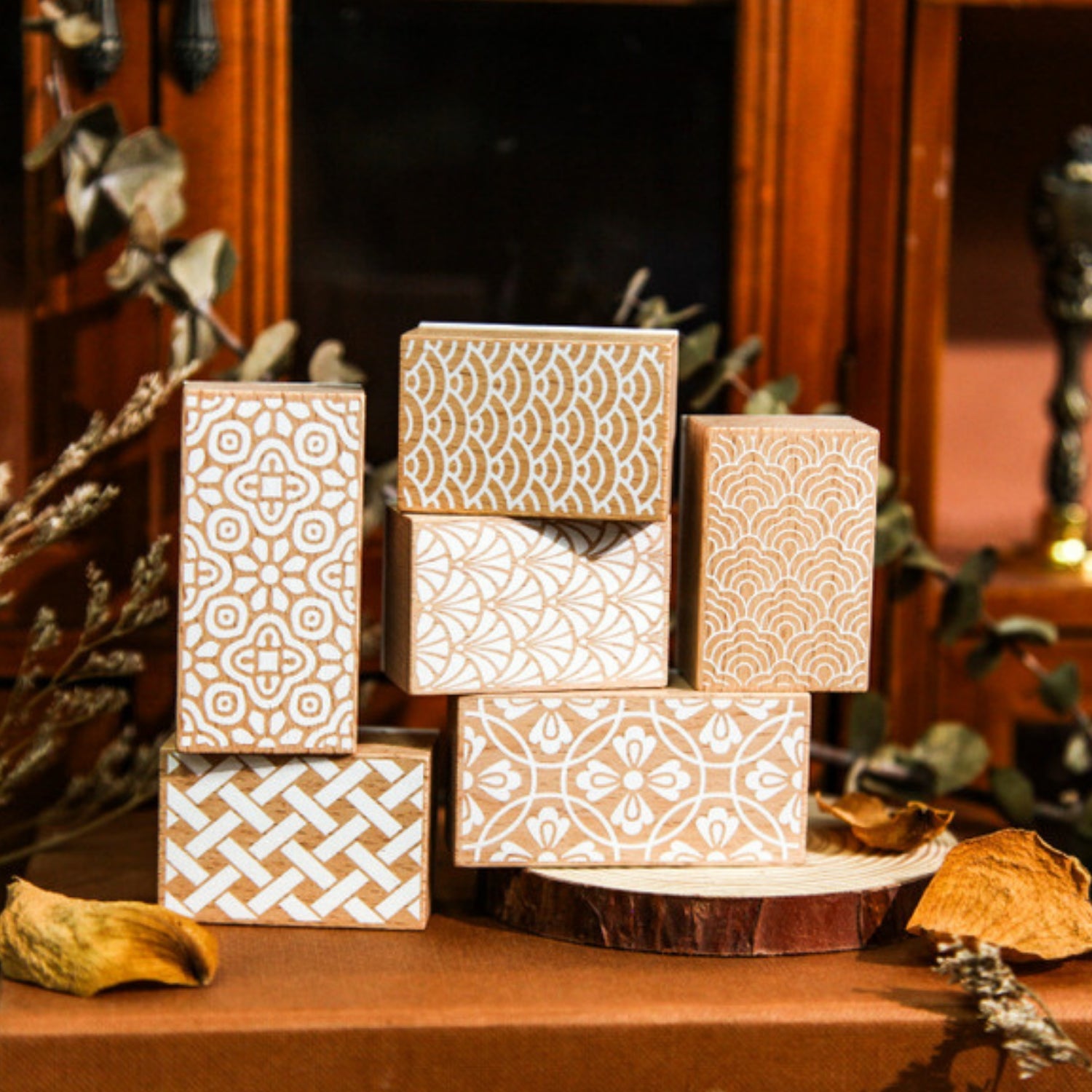 Beautiful Pattern Series Wooden Rubber Stamp – Stamprints