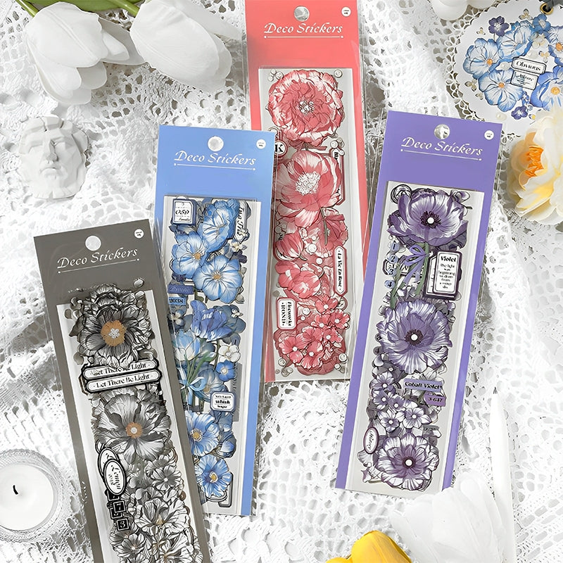 Romantic Floral Clear Polyethylene Terephthalate Stickers | Transparent ...