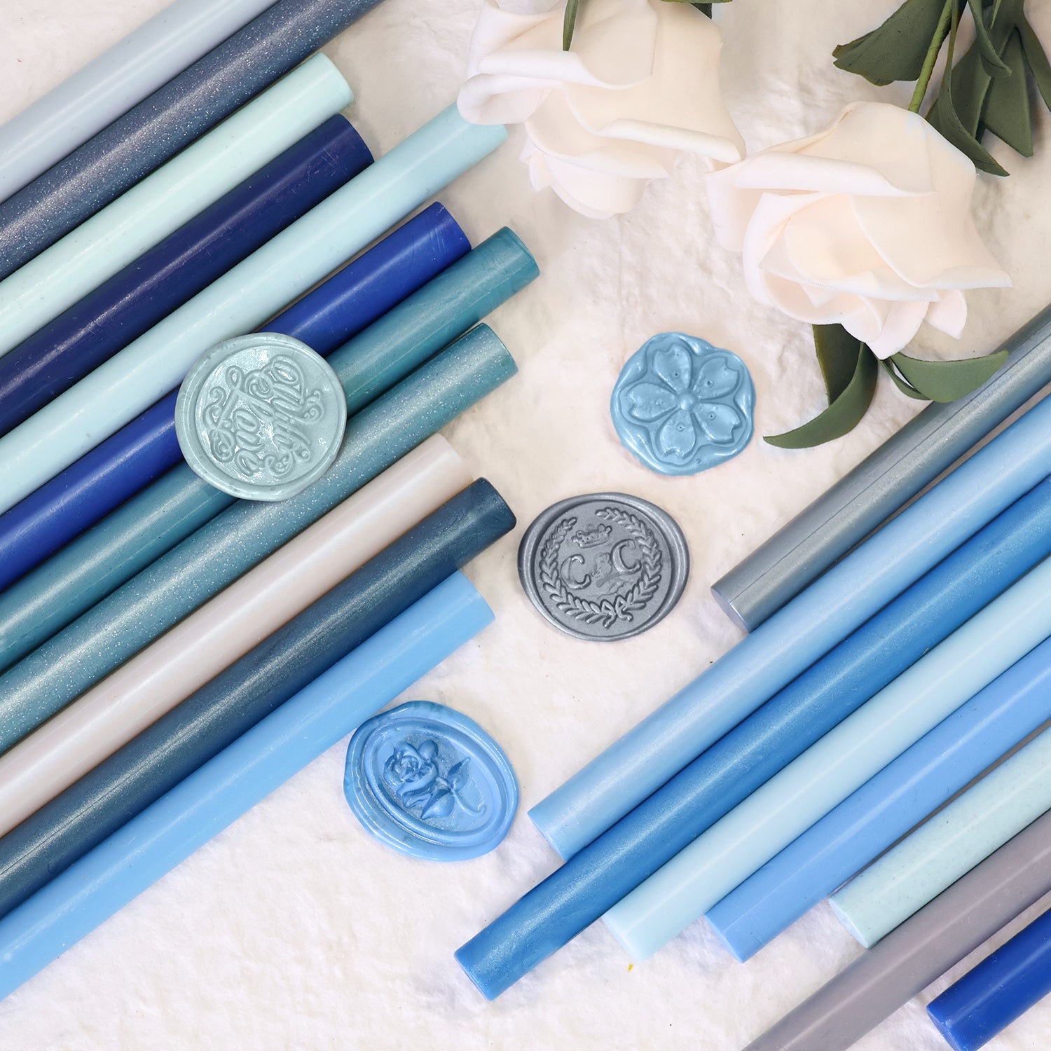 Blue Series Sealing Wax Stick Set (20Pcs Mixed, All Colors Incl ...