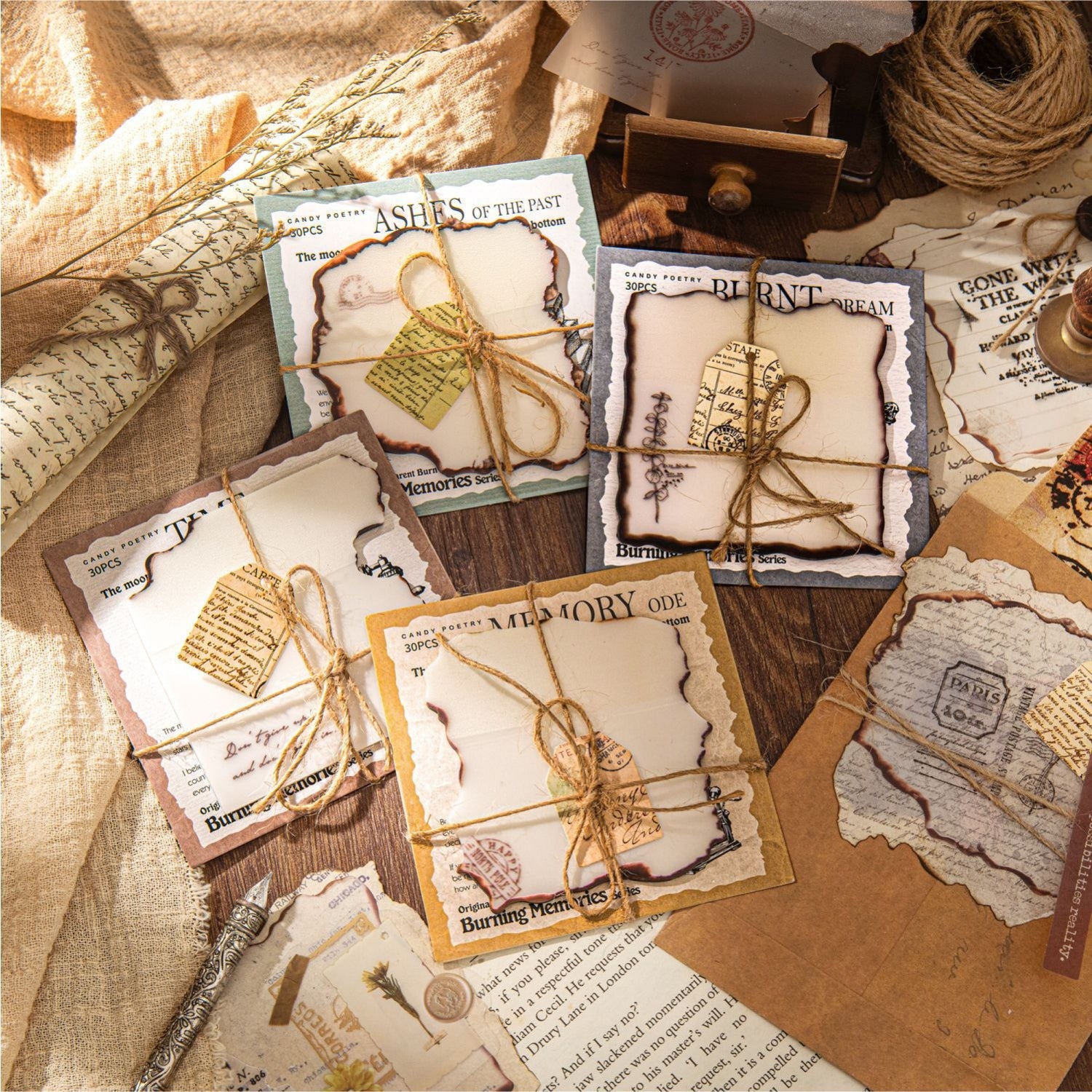 Burning Memories Series Transparent Burnt Sticky Notes – Stamprints