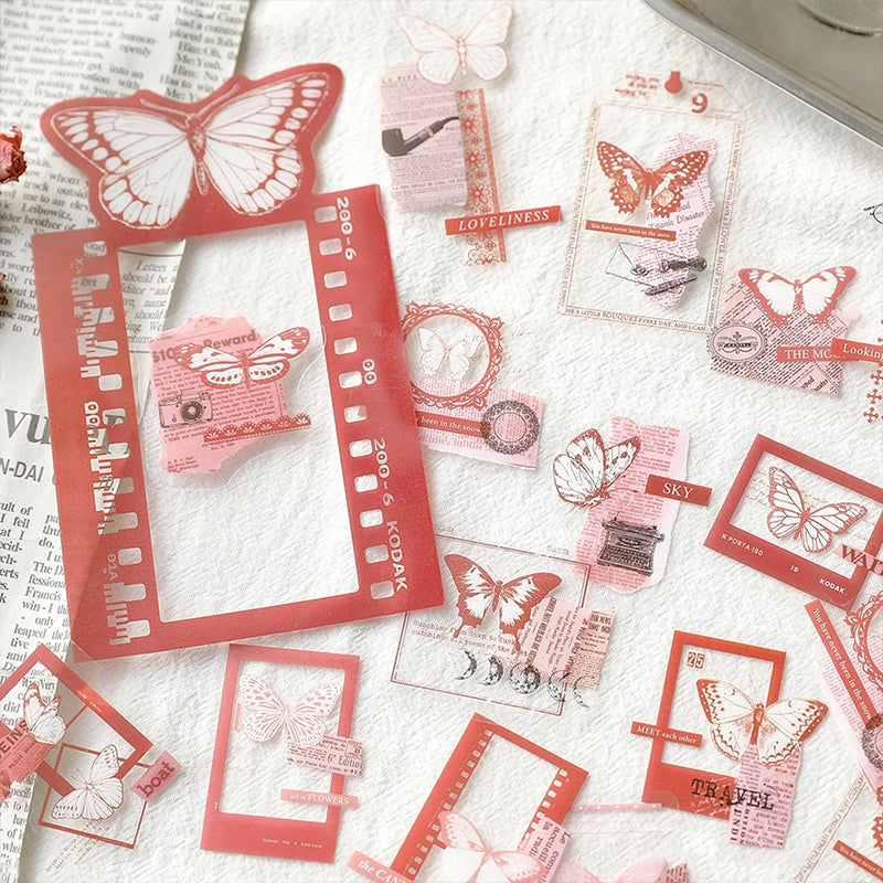 Clear Transparent Butterfly Stickers | Museum Art Collection | Stamprints