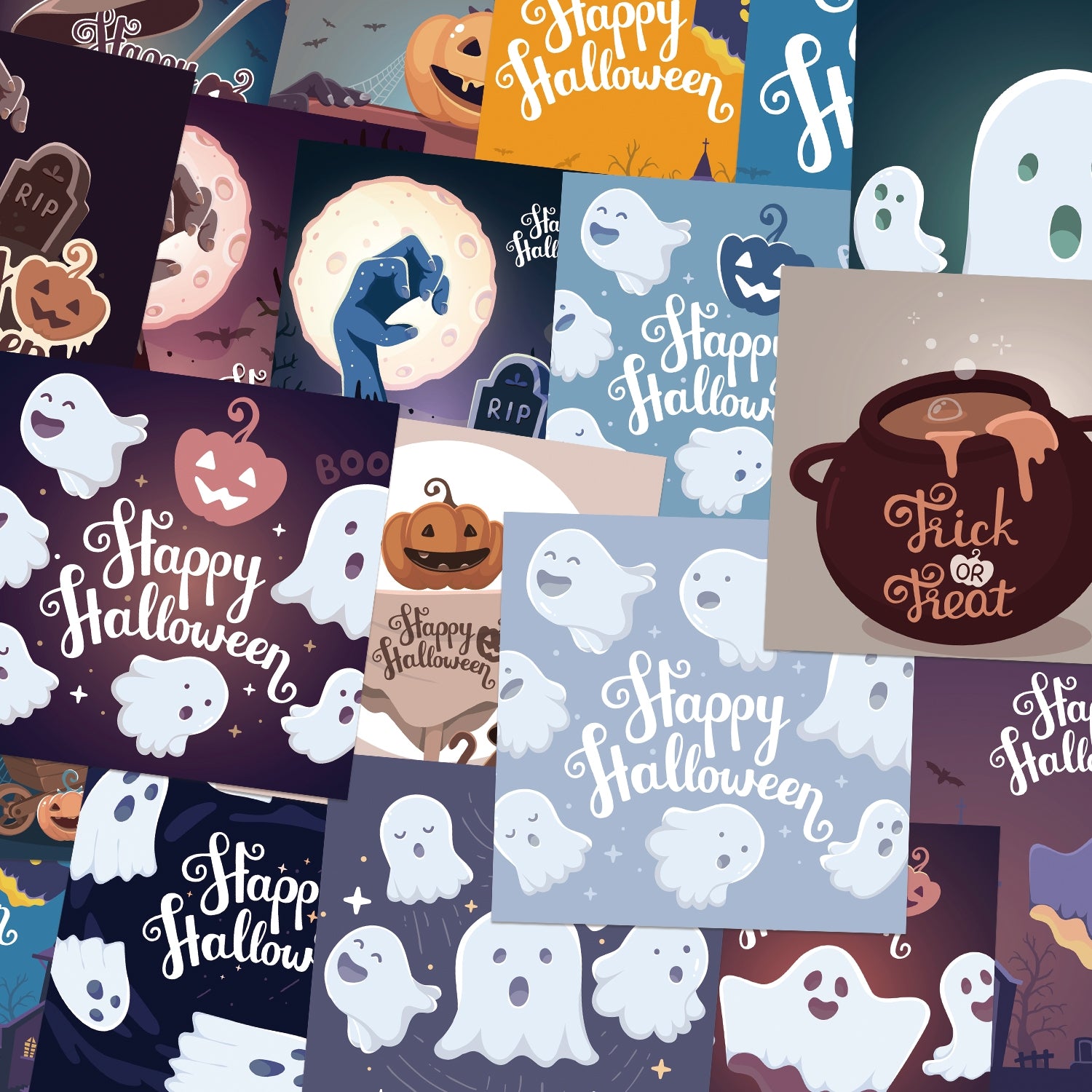 Cartoon Halloween Scrapbook Paper | Fun Decorations, 24 Vibrant Sheets