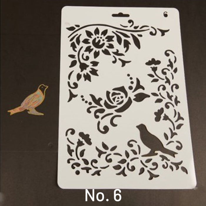 Cartoon Hollow Floral Stencil - Enhance Your Artistic Creations with ...