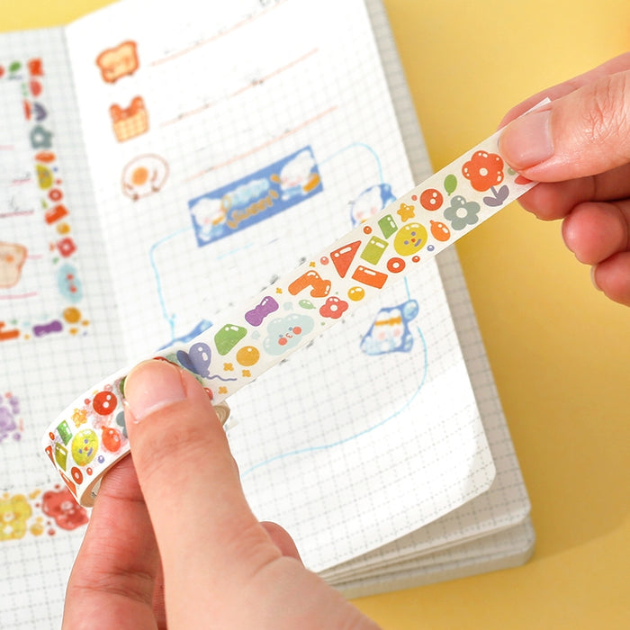 Whimsical Cartoon Washi Tape: Add Charm with Clear Prints and Adorable ...