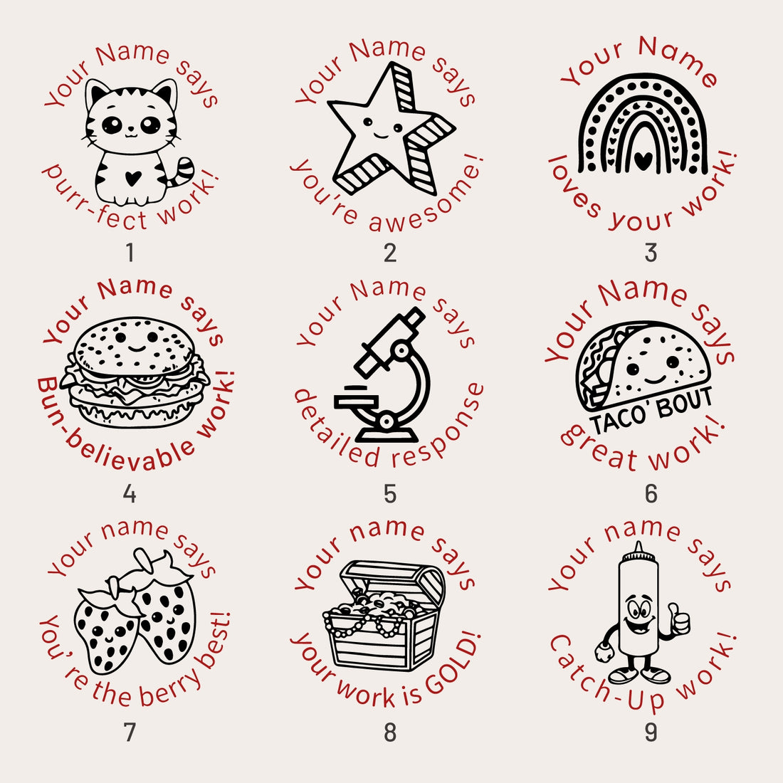 Children's Day Custom Cartoon Rubber Stamp (27 Designs) - Cute Cartoon ...