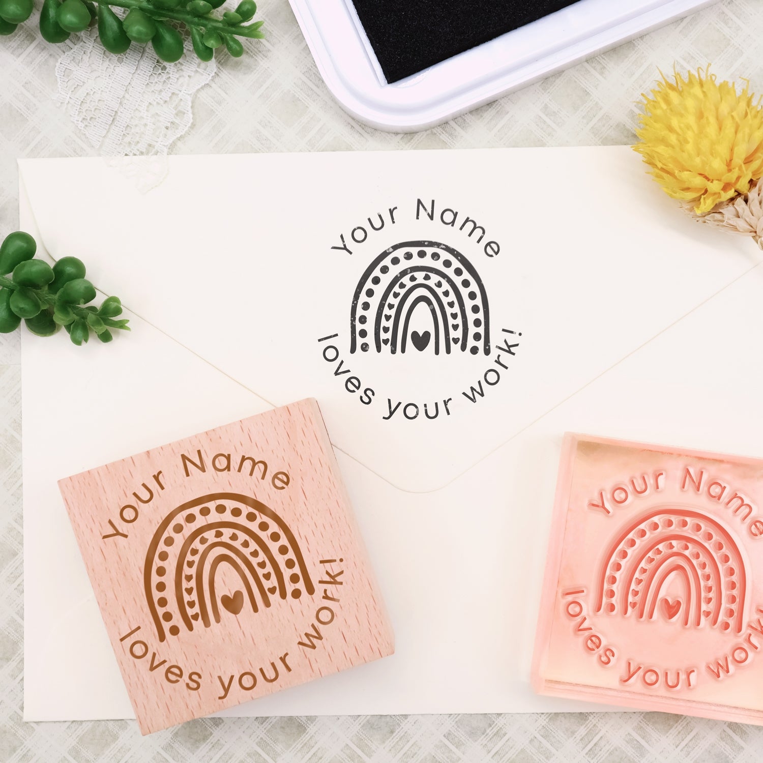 Custom Rainbow Cartoon Rubber Stamp for Children's Day | Stamprints
