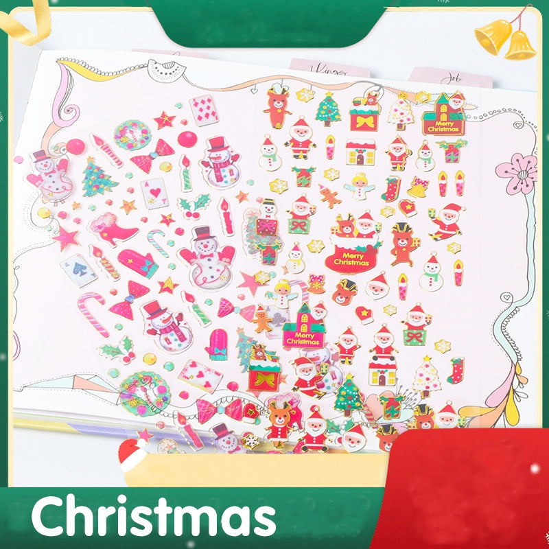 Christmas Gold Foil Die-Cut Stickers Pack - 10 Sheets | Stamprints