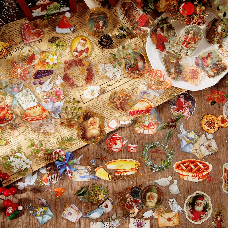 Christmas Gold Foil Polyethylene Terephthalate Sticker Pack - Birds ...