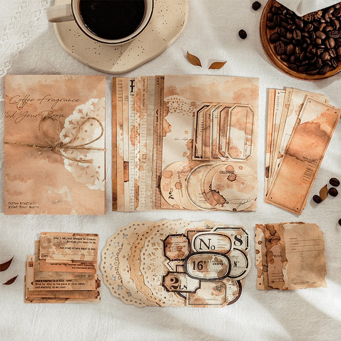 Coffee Aroma Coffee Dyeing Scrapbook Paper Pack - Retro Lightweight ...