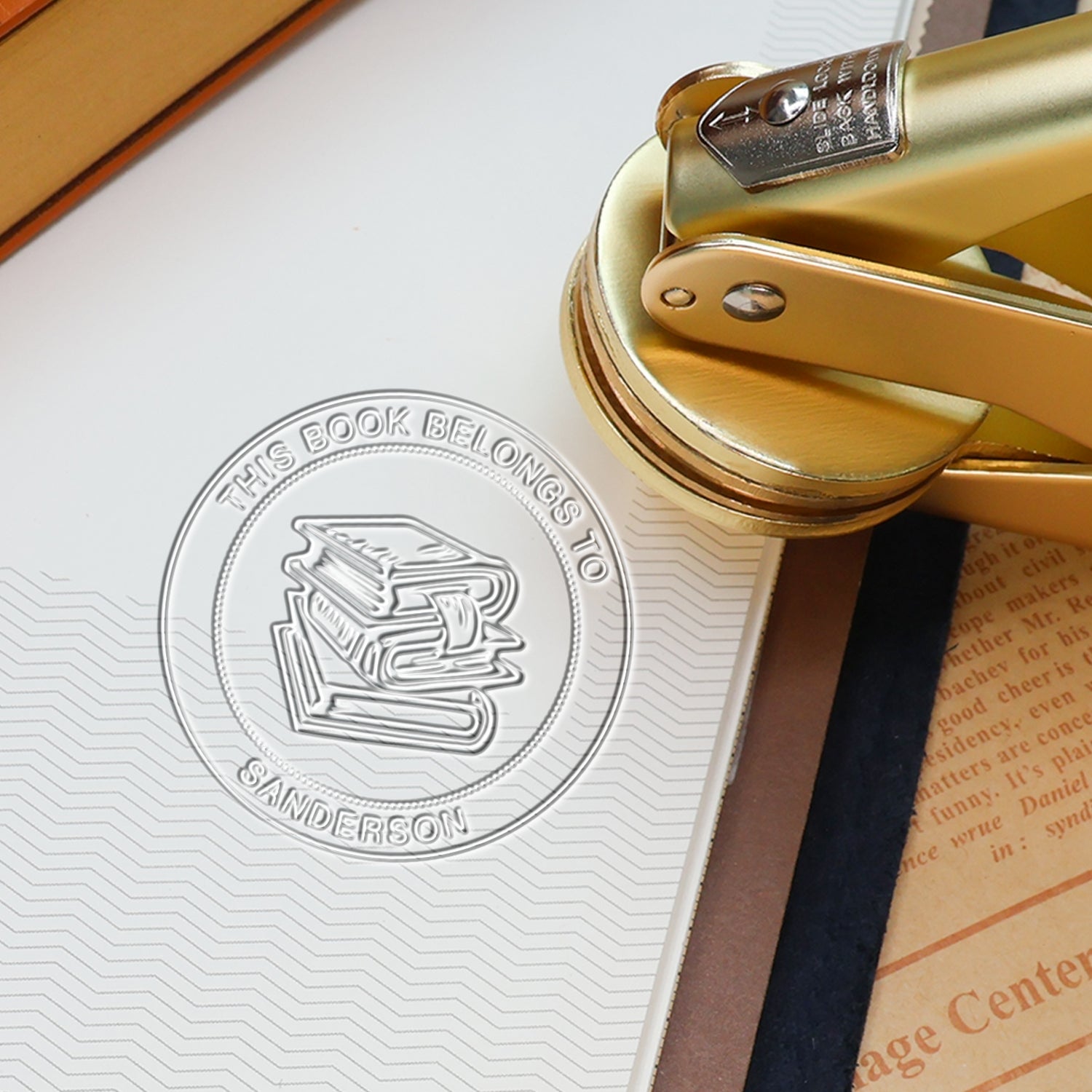 Personalized Book Embosser Seal | Custom "Book Belongs To" Stamp by ...