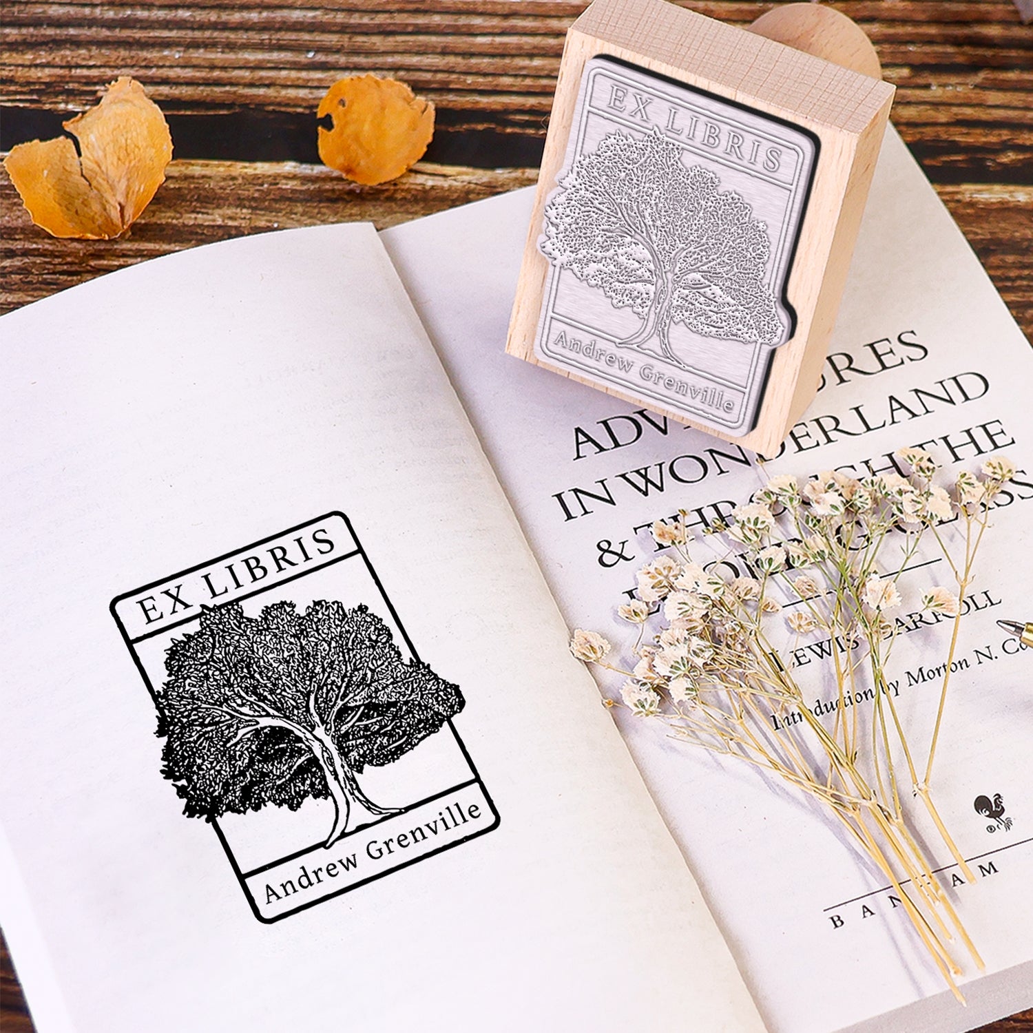 Custom Banyan Tree Ex Libris Wooden Rubber Stamp | Stamprints