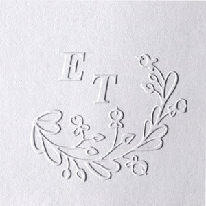 Botanical Initials Wedding Monogram Embosser | Stamprints Style 11