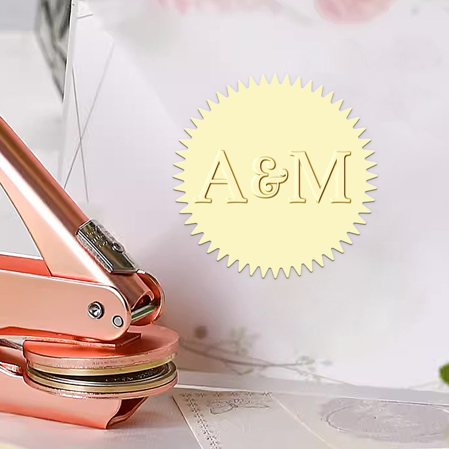 Custom Cursive Initial Wedding Embosser | Personalized & Minimalist Design