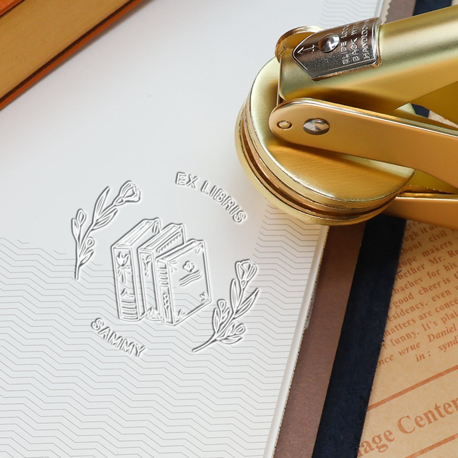 Floral Custom Book Embosser | Bloom Your Library Identity