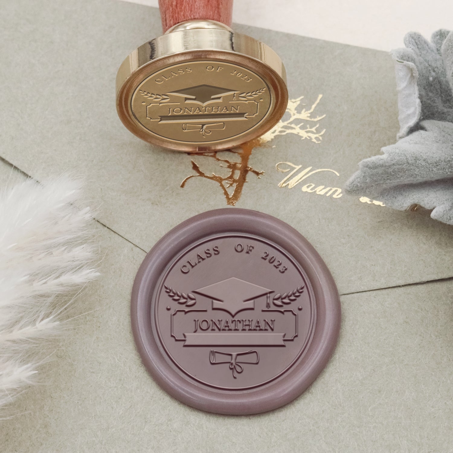 Custom Graduation Wax Seal Stamp | Modern Style 21 | Stamprints