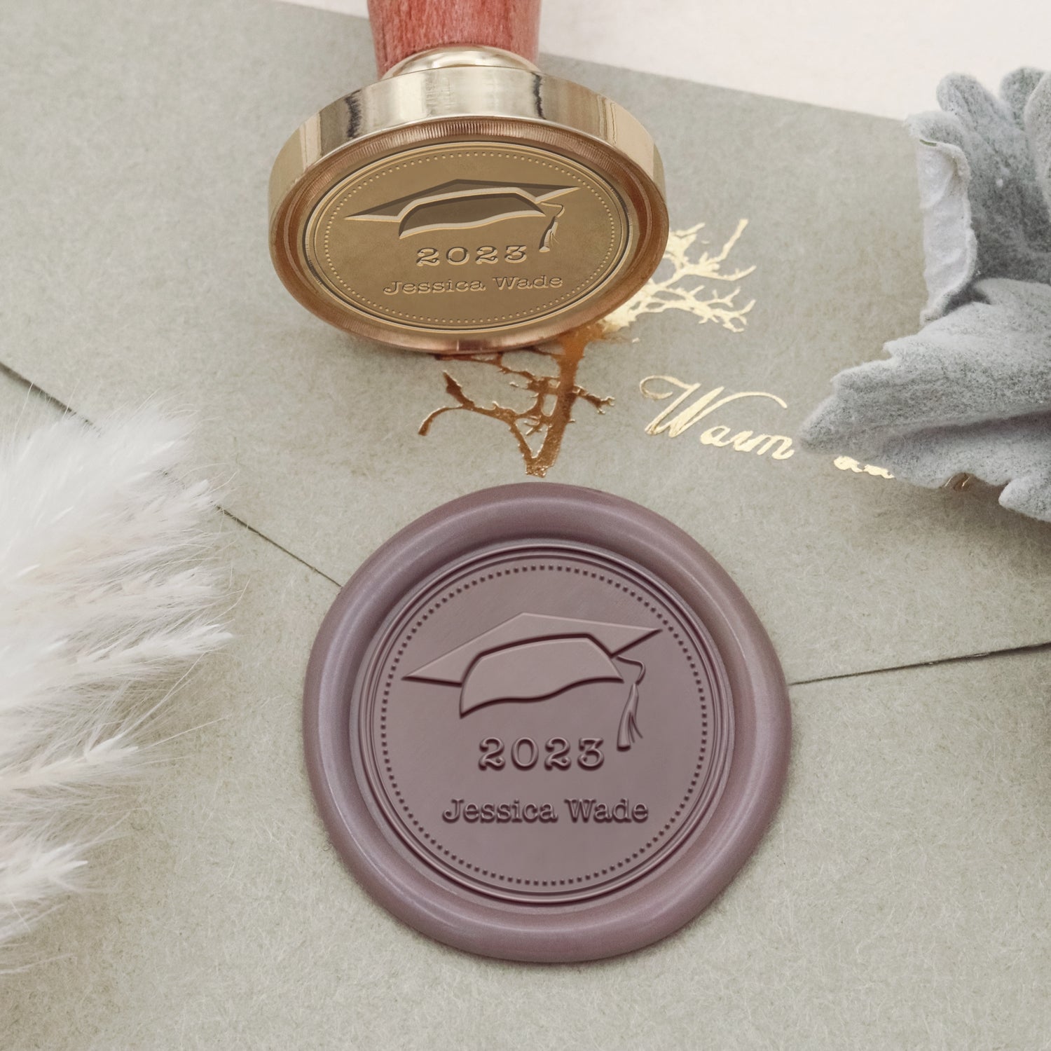 Sceau de cire personnalisé pour remise de diplôme | 27 modèles uniques ...