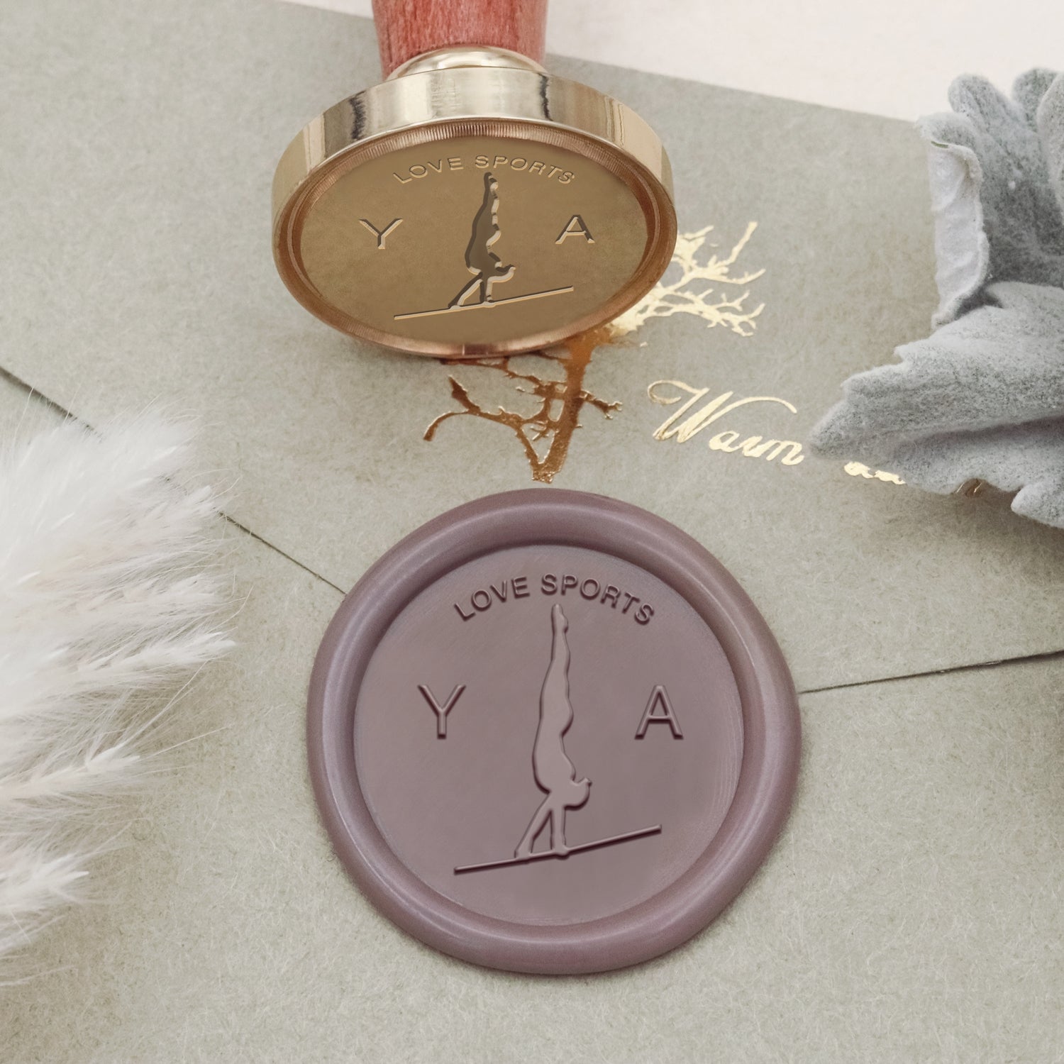 Custom Gymnastics Sports Name Wax Seal Stamp - Sports | Stamprints