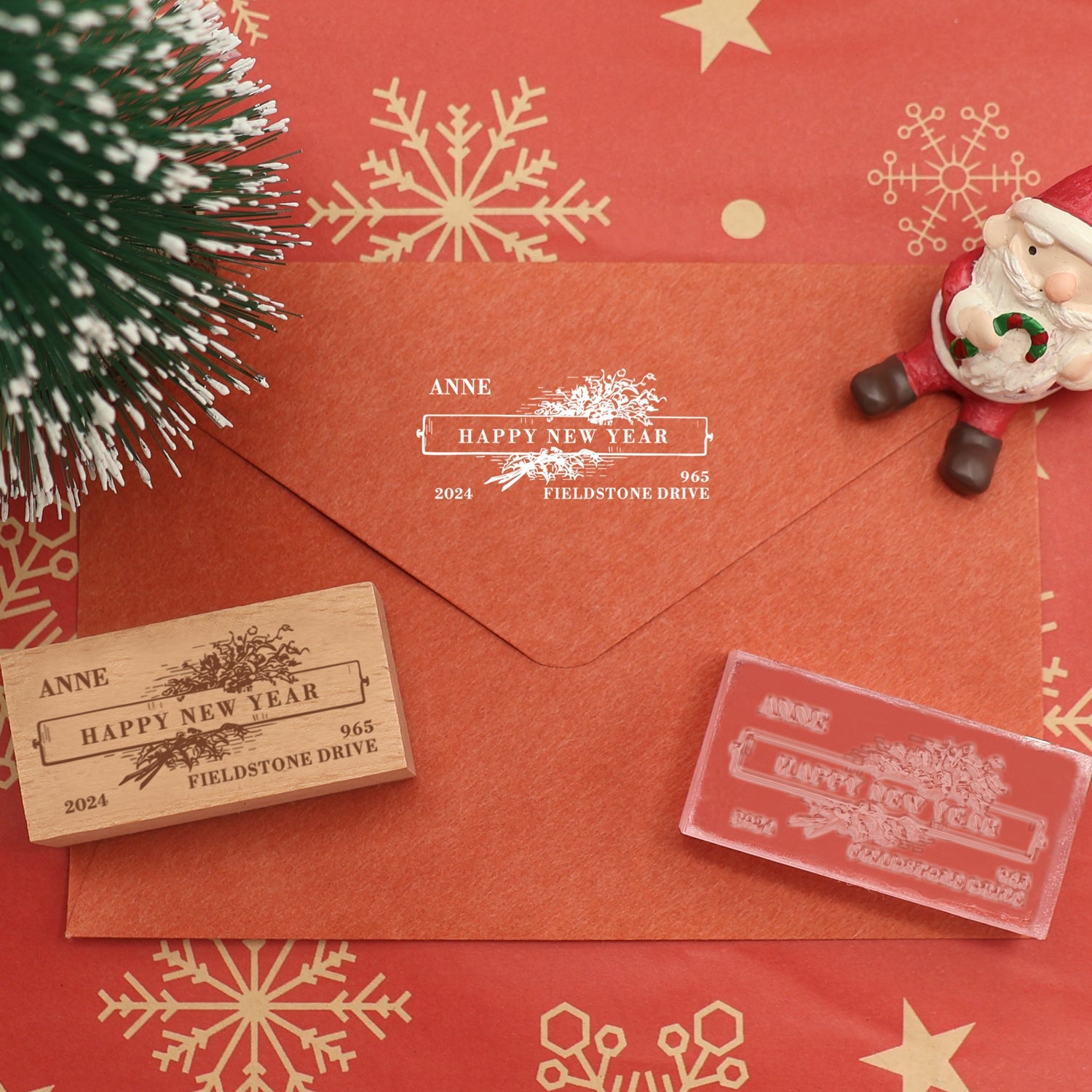 Custom New Year Address Rubber Stamp | Stamprints Style 12