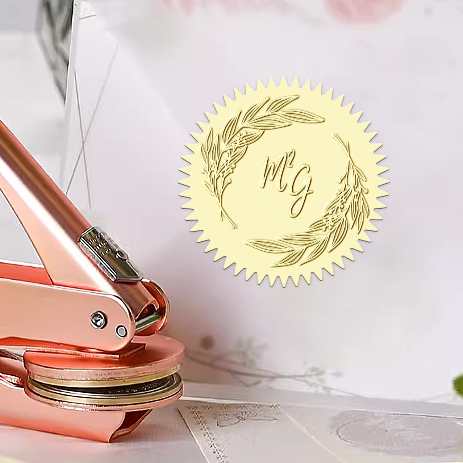 Custom Wedding Monogram Embosser Seal | 36 Elegant Designs | Stamprints