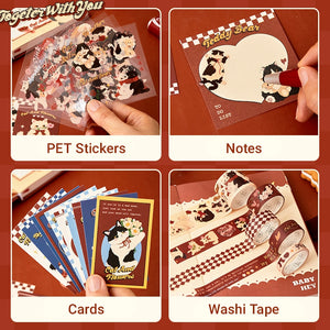 Cat Series Journal Gift Box Set with Cartoon Design | Stamprints
