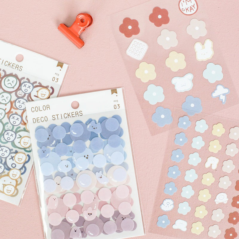 Clear Transparent Flower Smiling Face Stickers | Stamprints