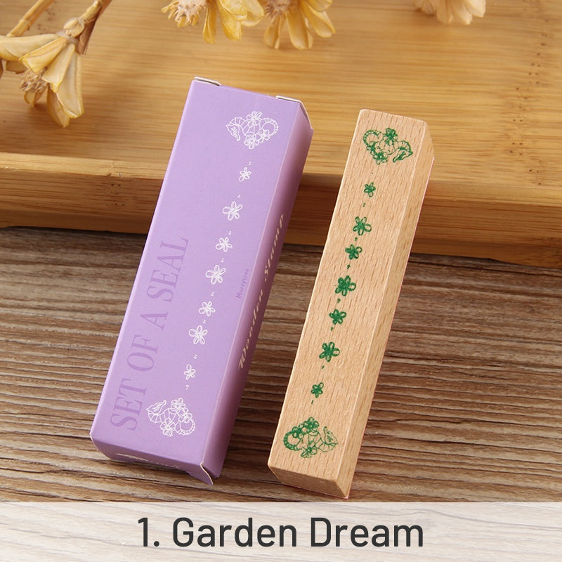 Decorative Flower Border Wooden Rubber Stamp | Stamprints DIY Crafts