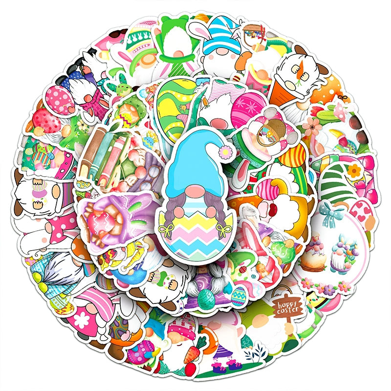 Easter Cartoon Dwarf Vinyl Stickers | Festive Holiday Decor | Stamprints