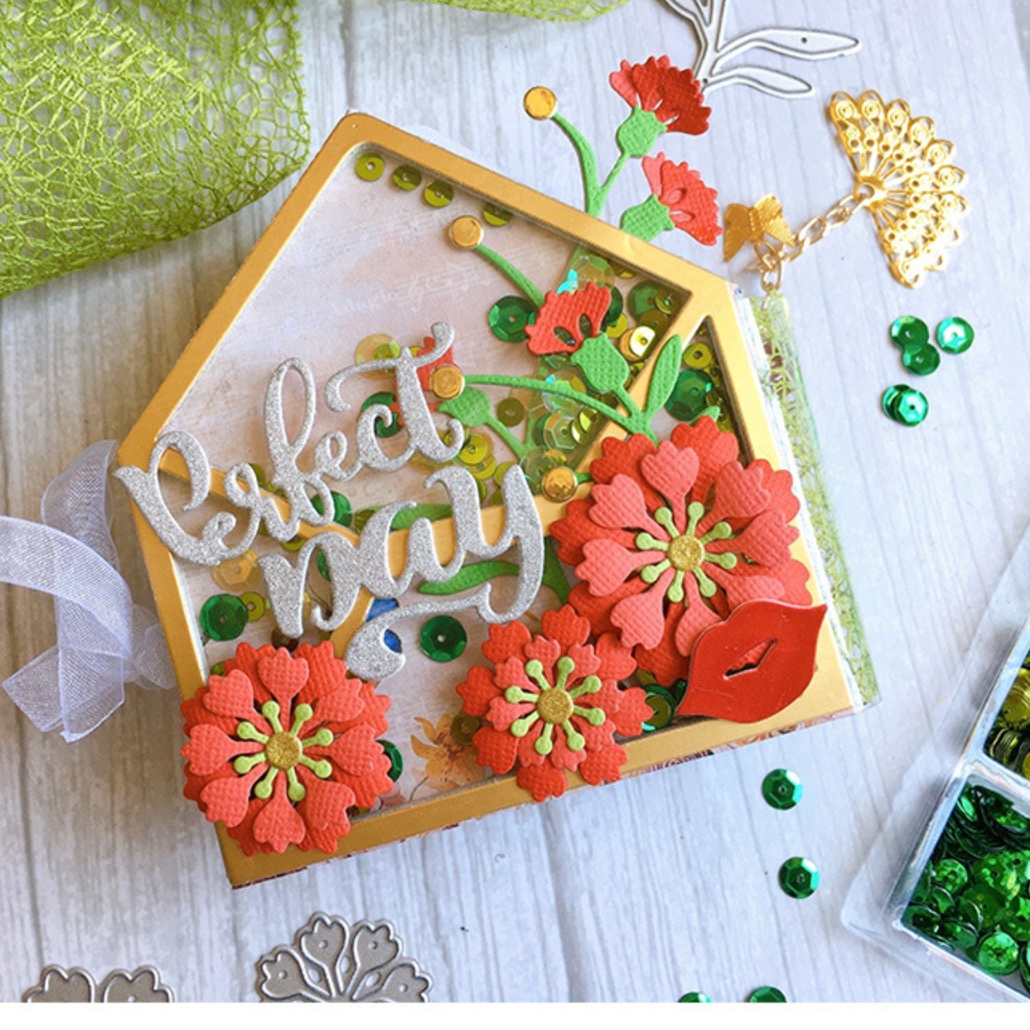 Envelope and Flowers Metal Cutting Dies for DIY Scrapbooking | Stamprints