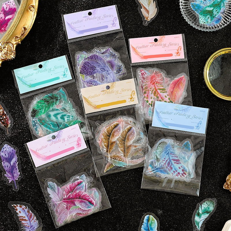 Fantasy Feather Vinyl Stickers | Perfect Decor by Stamprints