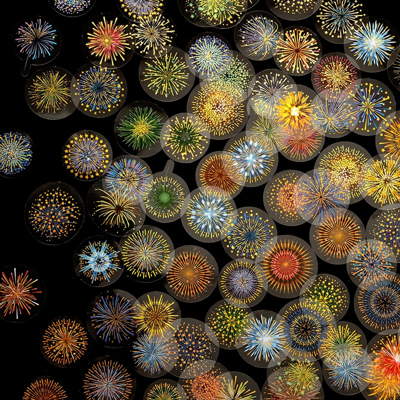 Hot Stamping Fireworks Clear Stickers | Stamprints Premium Collection