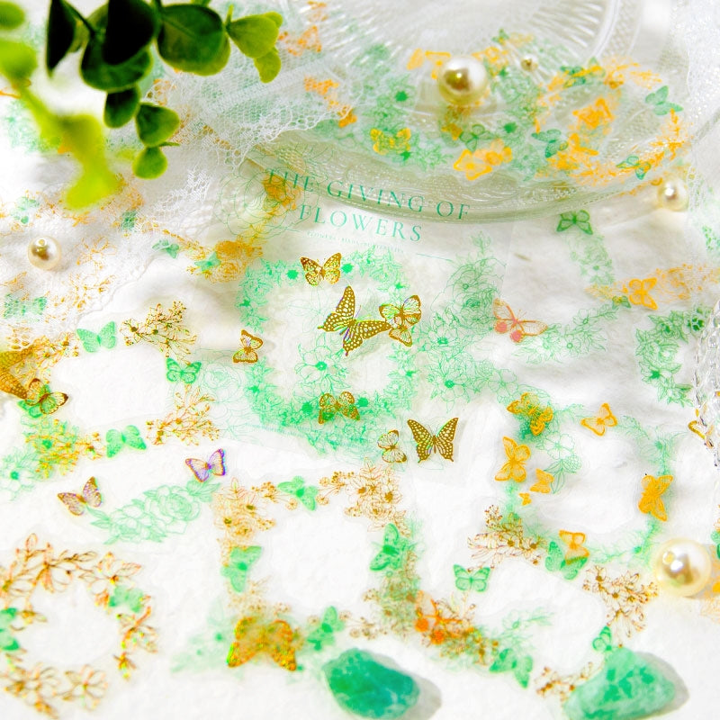Foil Stamping Botanical Sticker Pack - Floral Garland & Sakura | Stamprints