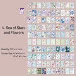 Floral Sticker Book - 600 Pcs Paper Series Flower Stickers | Stamprints