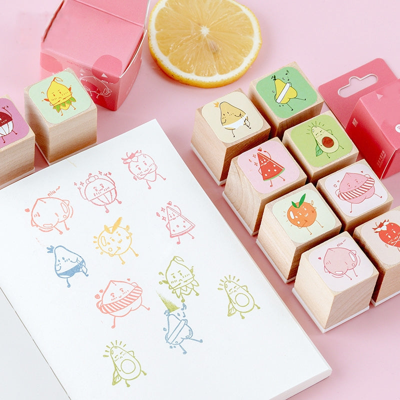 Fruit-themed Cute Cartoon Rubber Stamp - Journal | Scrapbook | Stamprints