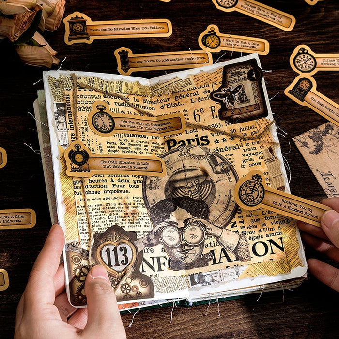 Gramophone Age Retro English Sticker Pack - Journal Kraft Stickers ...
