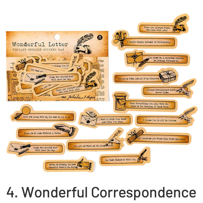 Gramophone Age Retro English Sticker Pack - Journal Kraft Stickers ...