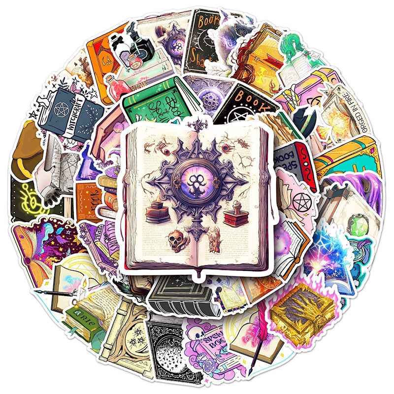 Halloween Magic Book Vinyl Stickers | Witchcraft Decor by Stamprints