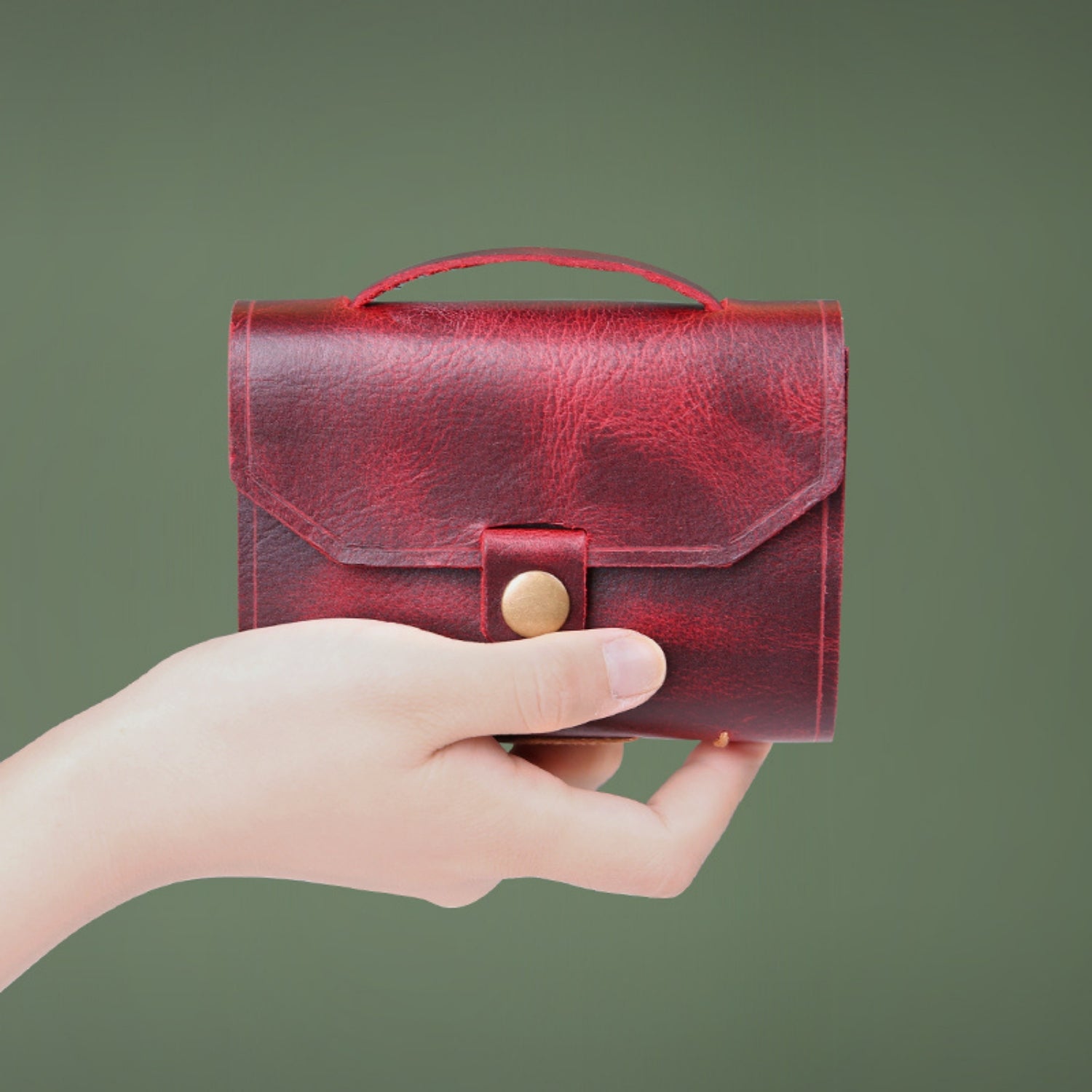 Genuine Leather Handmade Mini Pocket Book with a Buckle – Stamprints