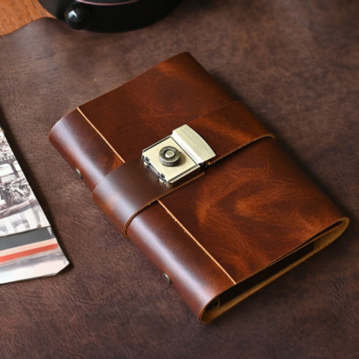 Vintage Leather Password Journal | Handmade Loose-leaf Notebook by ...