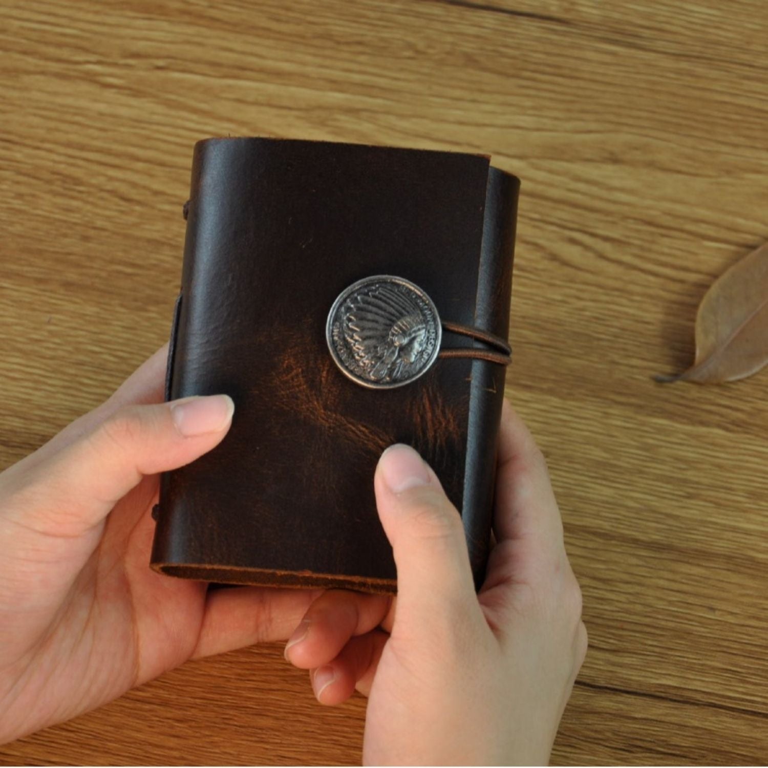 Handmade Vintage Leather Pocket Journal A7 | Stamprints