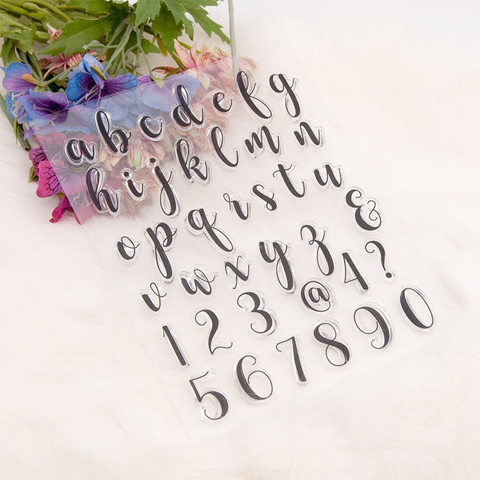 Handwritten Alphabet and Number Transparent Stamps | Stamprints