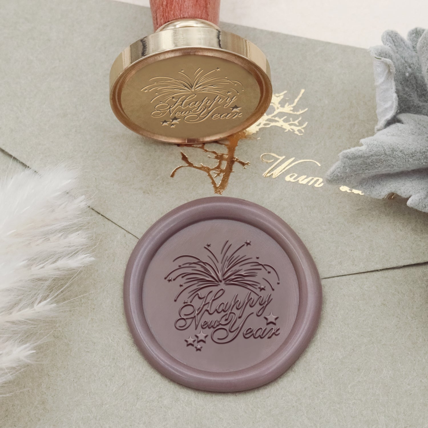 Happy New Year Wax Seal Stamp | Stamprints Holiday Collection