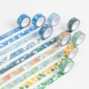 Decorative Japanese Washi Tape Set with Nature and Fireworks | Stamprints